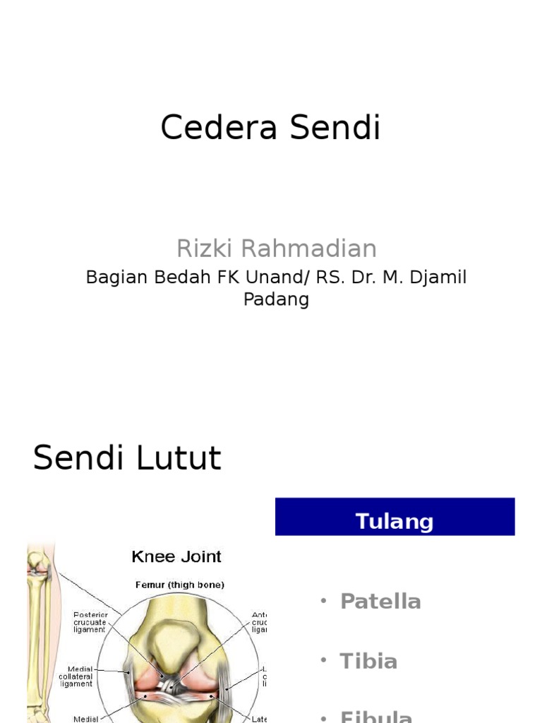 Kuliah Cedera Sendi | PDF | Knee | Limbs (Anatomy)