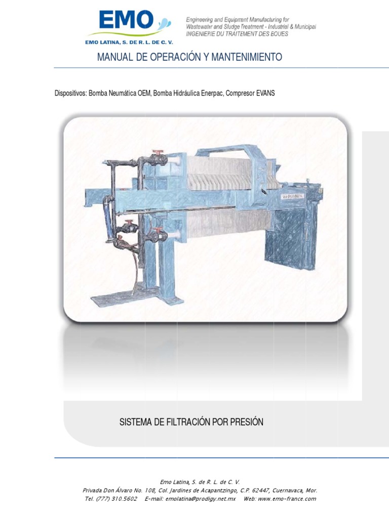 Manual de Operacion - Filtro Prensa | PDF | Filtración | Bomba