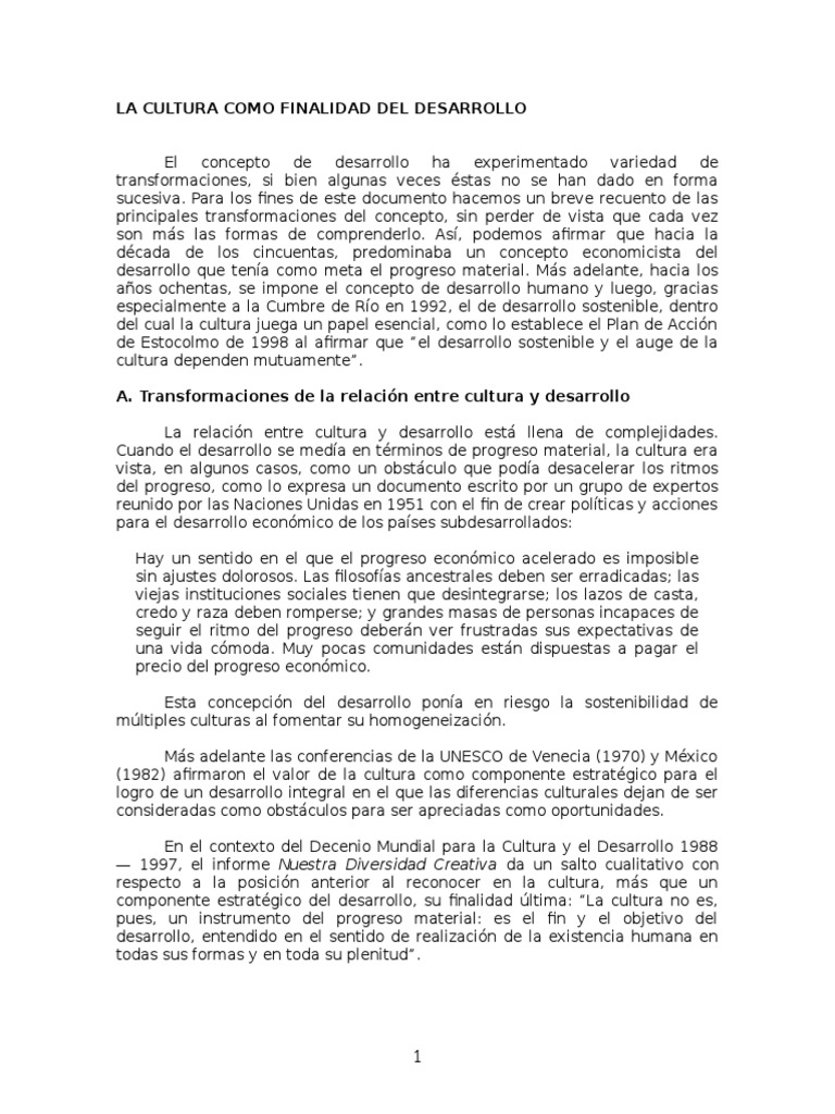 Factores Culturales | Diversidad cultural | Desarrollo sostenible