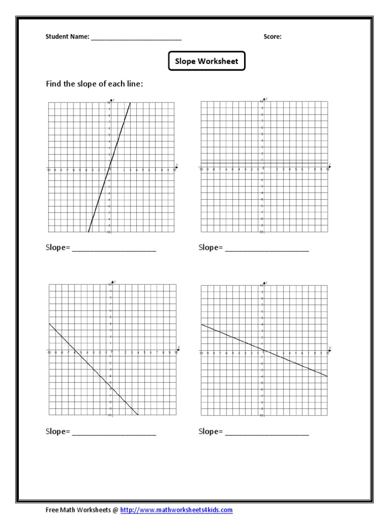 Slope 1 Worksheet Answer Key | PDF | Teaching Methods & Materials