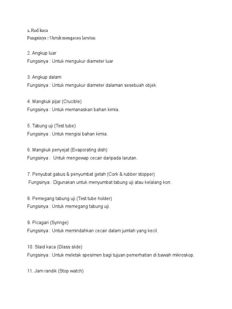 Alat Radas Makmal Sains | PDF