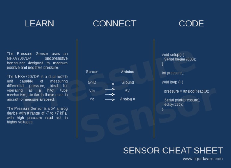 Pressure Sensor - Cheat Sheet | PDF