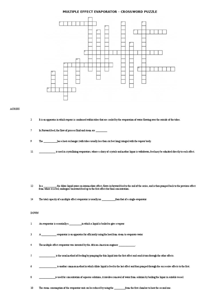 Crossword Puzzle Quiz | PDF | Heat Transfer | Chemistry