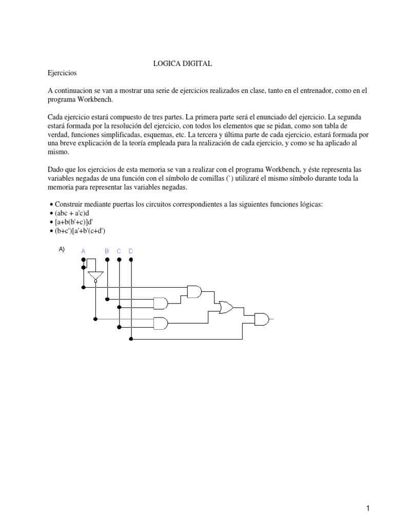 Logica Digital Ejercicios | PDF | Puerta lógica | Diseño electronico