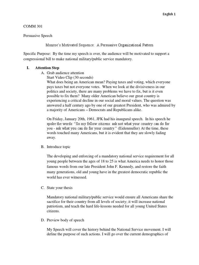 JFK's Call for Mandatory National Service | PDF | John F. Kennedy ...