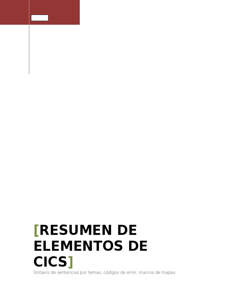 Guía Completa de Sintaxis y Códigos CICS | PDF | Programa de computadora | Programación