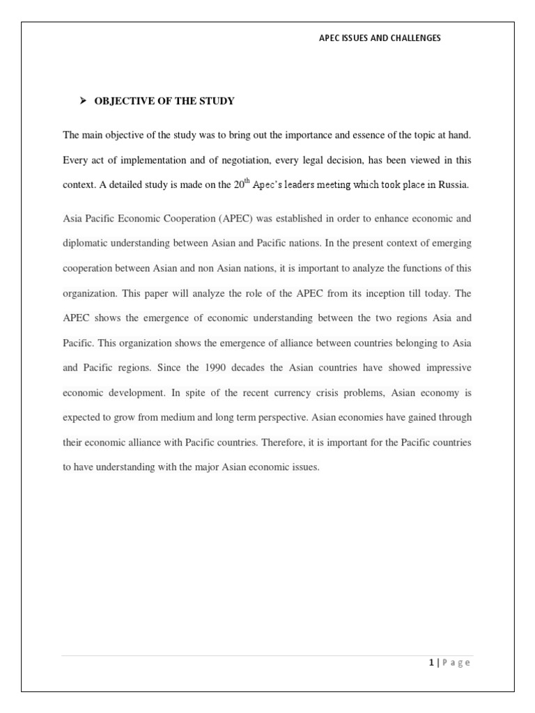 Apec Issues and Challenges | PDF | Asia Pacific Economic Cooperation ...