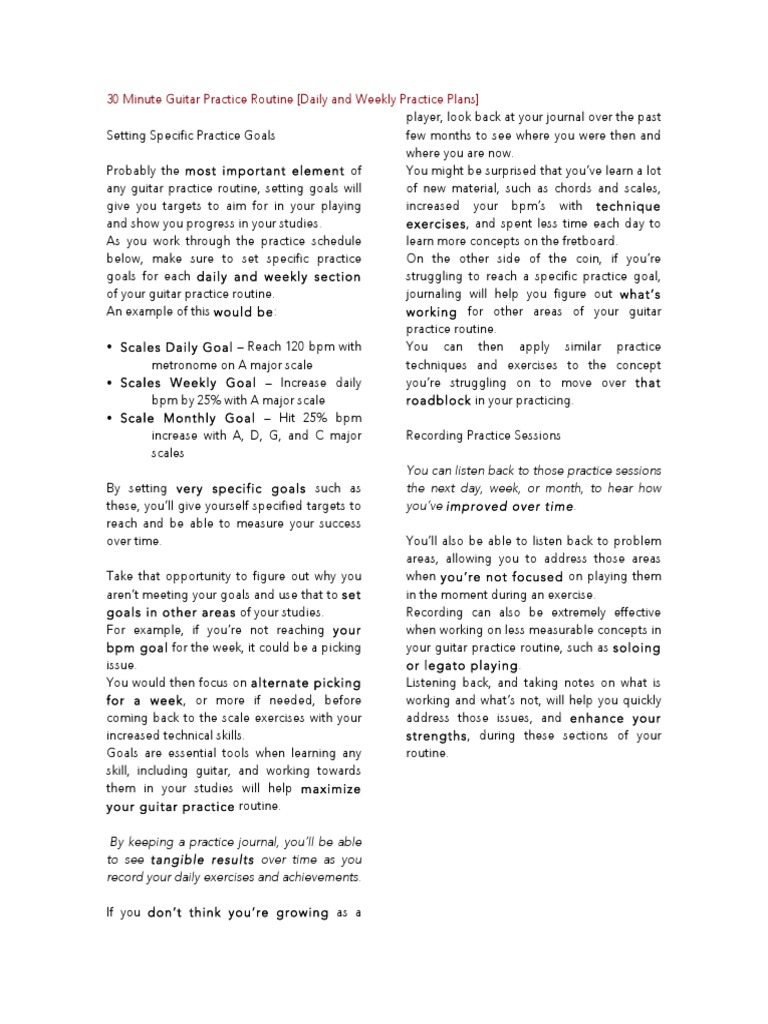 30-Minute Guitar Practice Guide | PDF | Guitars | Music Theory