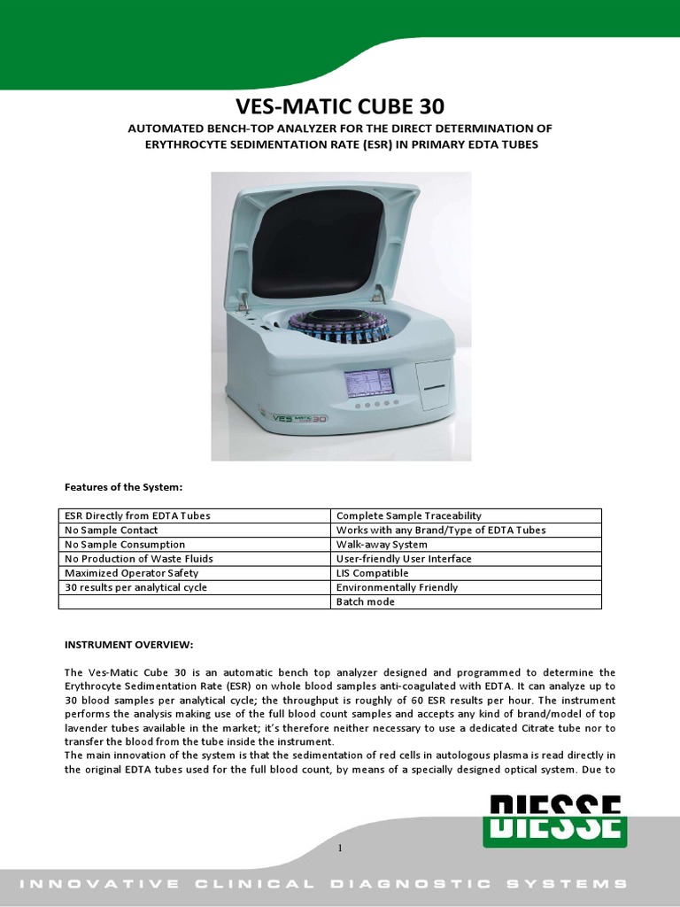 Presentation of the Ves-Matic Cube 30 | Red Blood Cell | Blood
