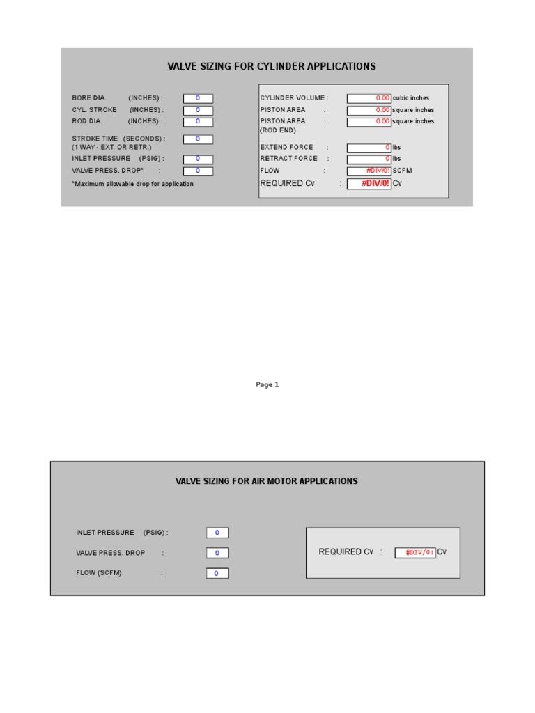 CV CFM SCFM Calculation SMC | PDF
