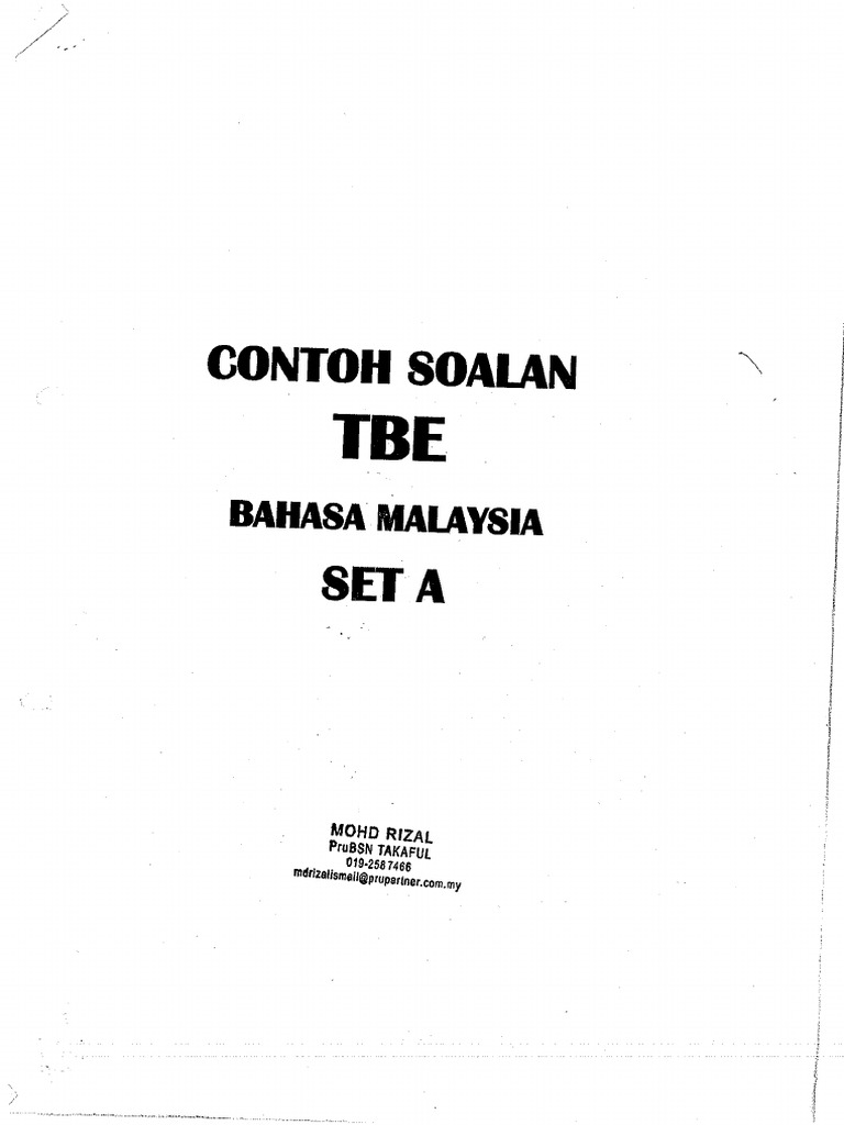 Contoh Soalan Tbe | PDF