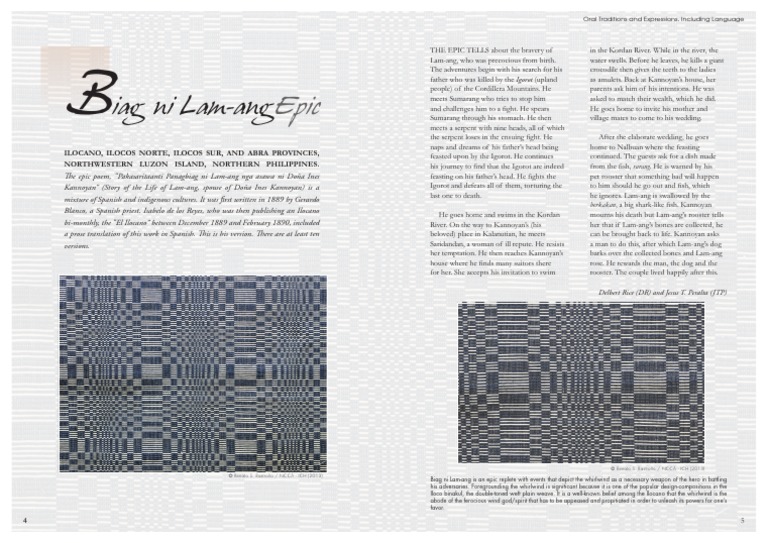 001 Biag Ni Lam-Ang Epic PDF | PDF | Poetry
