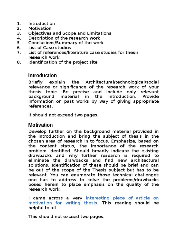 Thesis Synopsis Guide | PDF | Thesis | Case Study