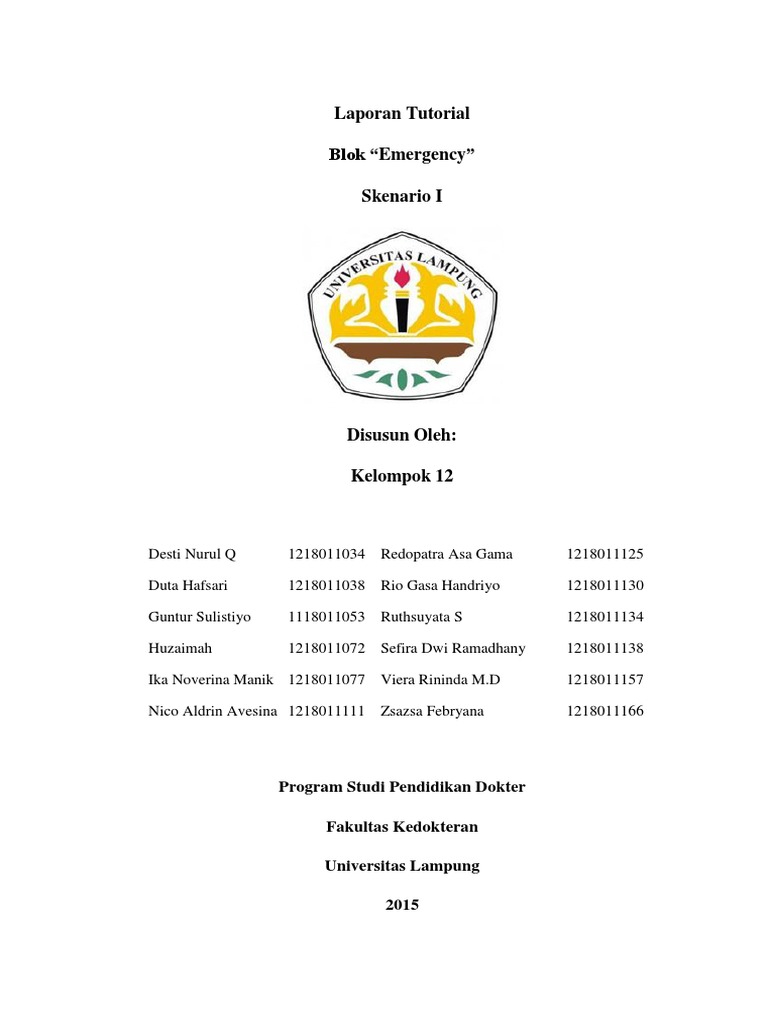 Laporan Tutorial Skenario 1 Kelompok 12 | PDF | Kesehatan Holistik