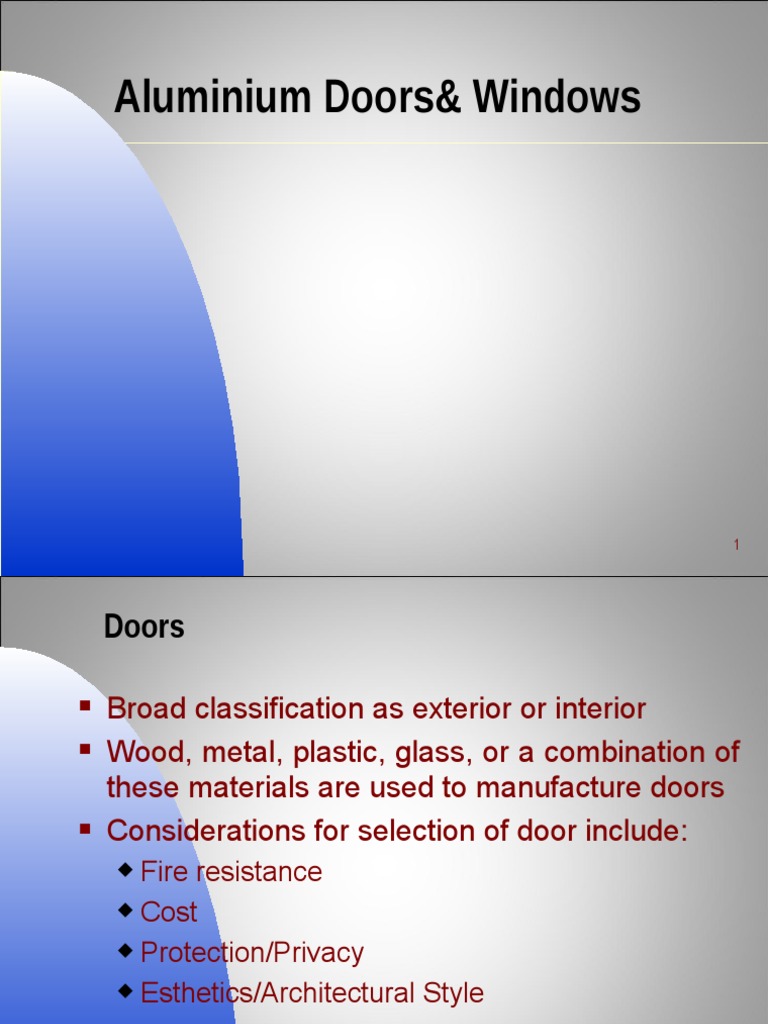 Doors and Windows | PDF | Door | Window