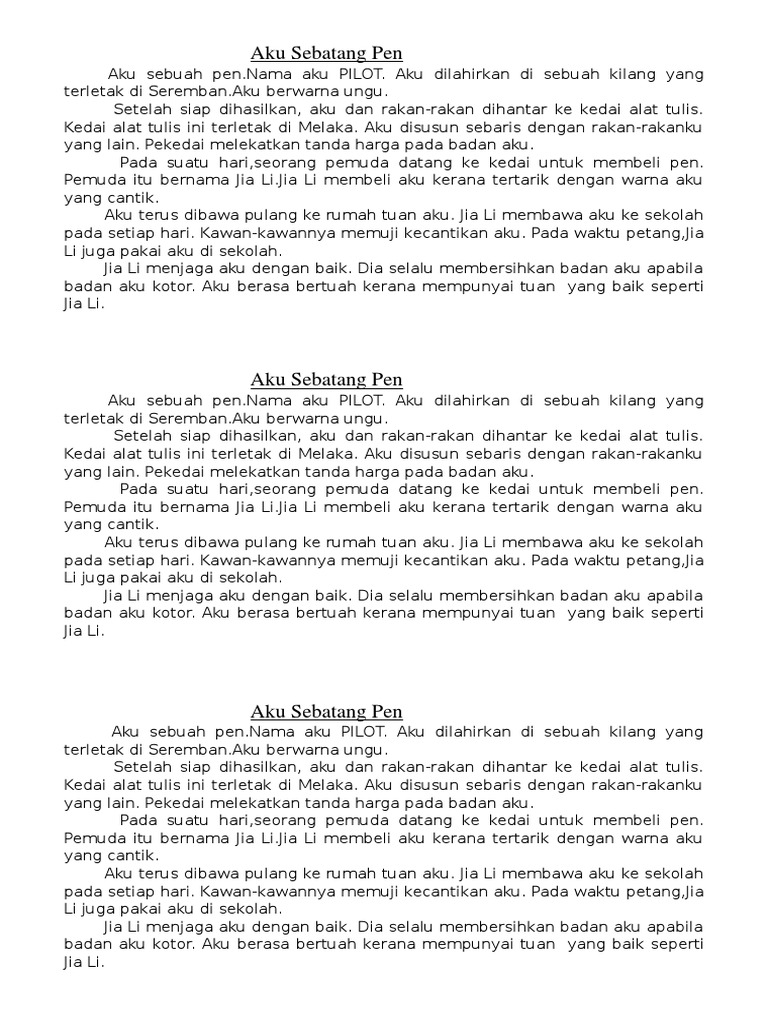 Aku Sebatang Pen | PDF
