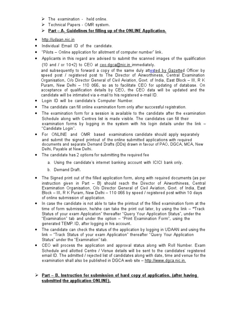 Instructions For DGCA Computer Number | PDF | Identity Document | Internet