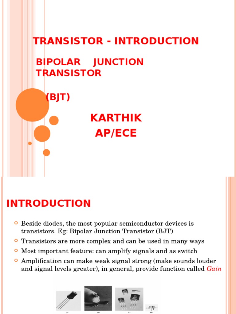 TRANSISTOR - Introduction | PDF | Bipolar Junction Transistor | Transistor