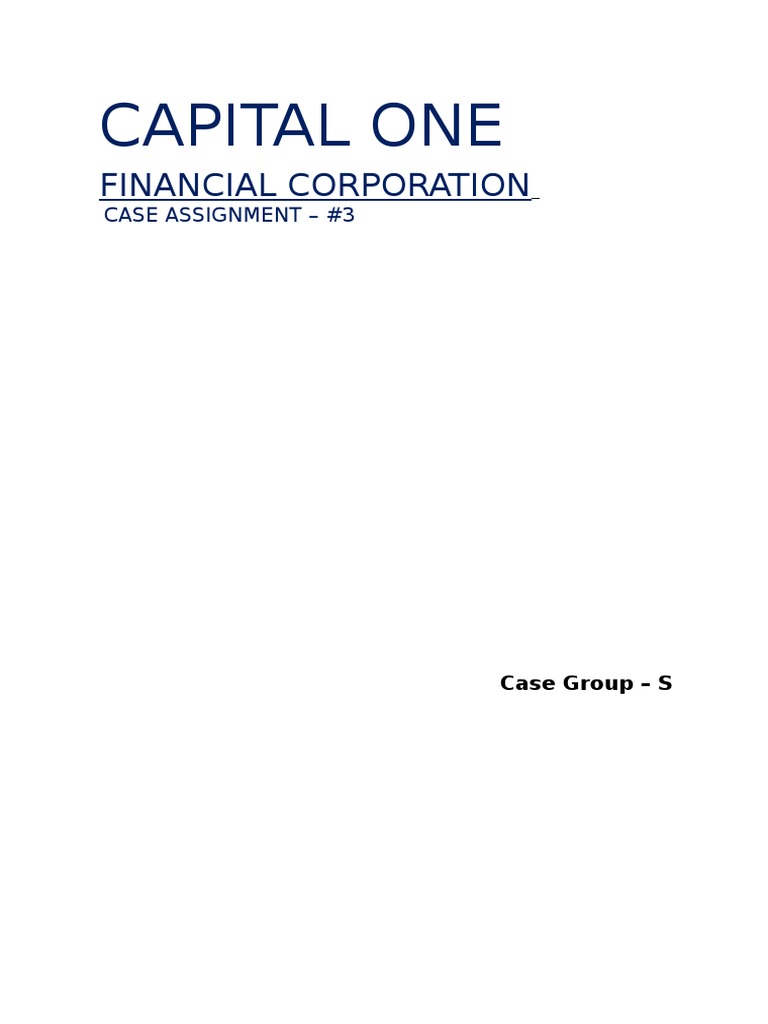 Capital One Case | PDF | Capital One | Credit Card