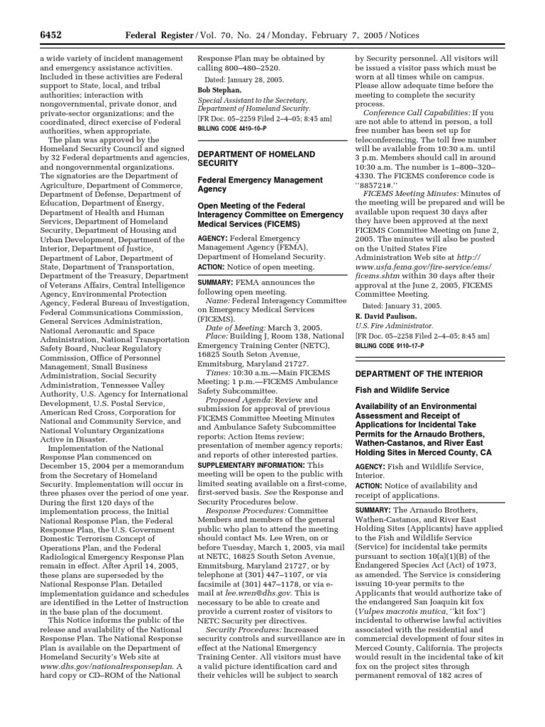 Notice: Endangered and Threatened Species: Incidental Take Permits— San ...