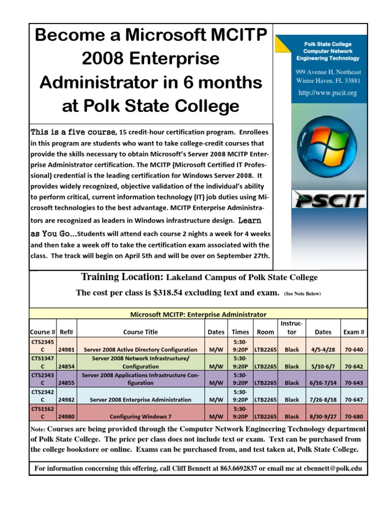 MCITP Training Guide | Microsoft Certified Professional | Computing
