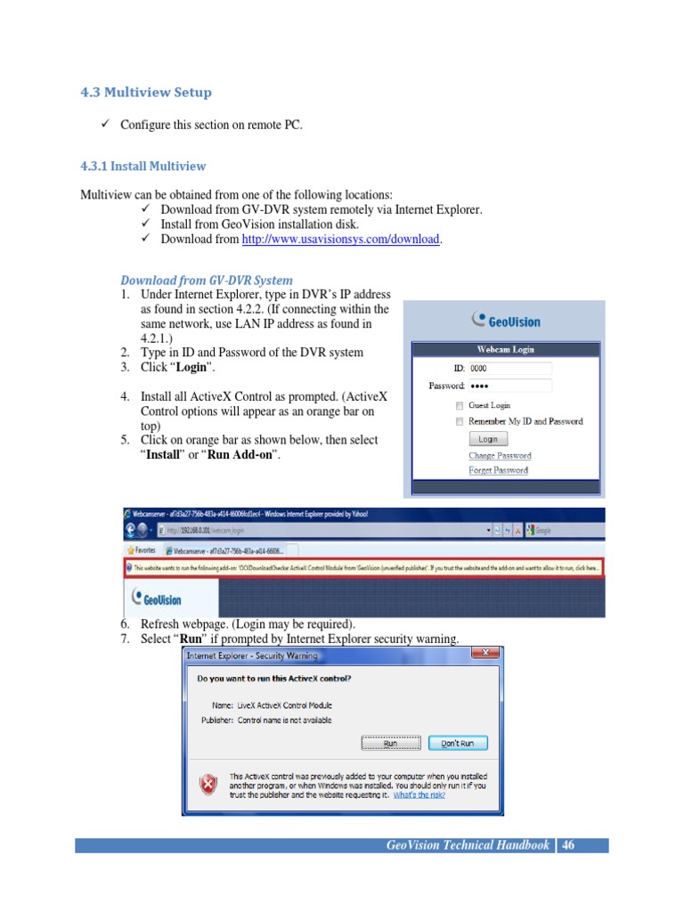 Multiview Manual | PDF | Digital Video Recorder | Internet Explorer