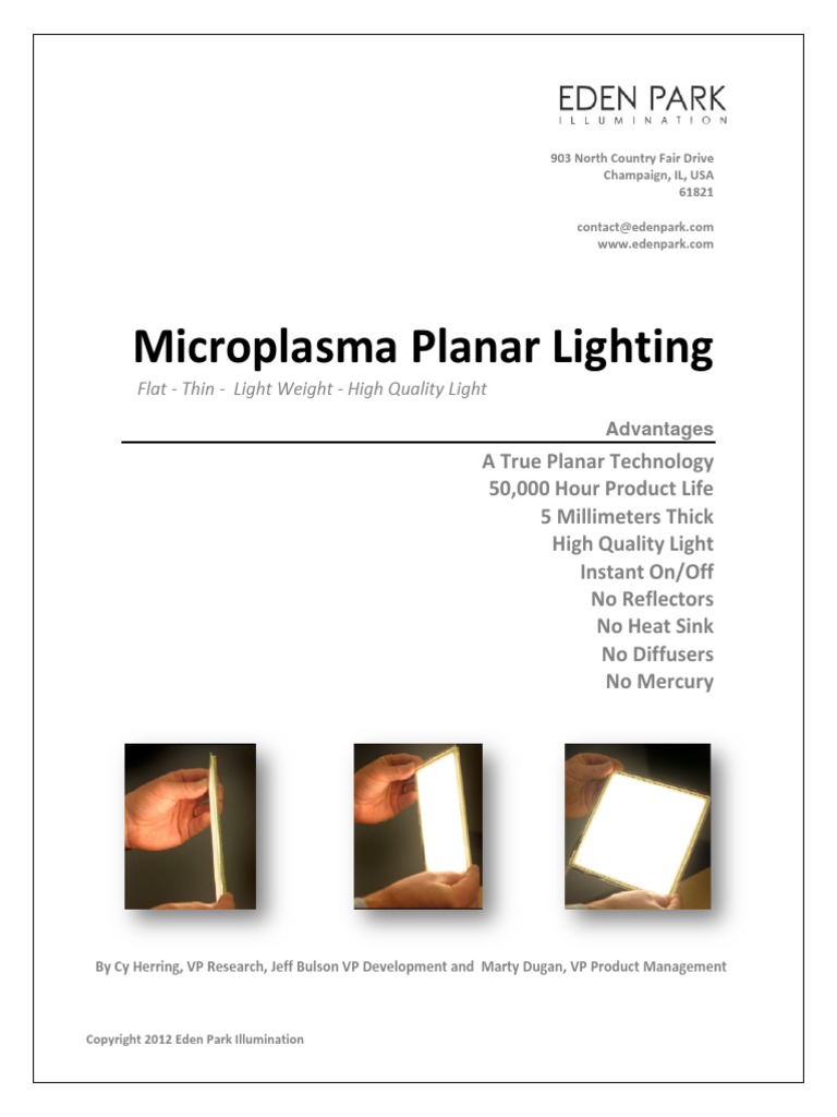 Microplasma Planar Lighting-By Eden Park Illumination | PDF ...