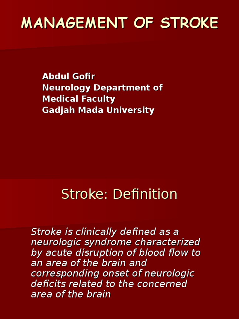 Stroke Management and Causes Explained | PDF | Stroke | Ischemia