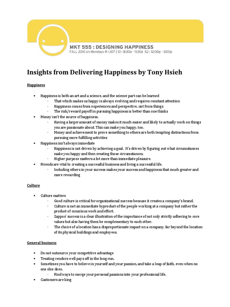 Insight Deliver Happyness | PDF | Zappos | Happiness