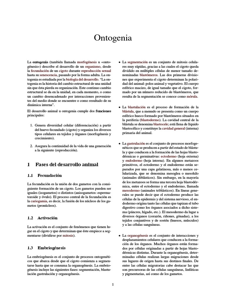 Ontogenia, Artículo sobre la ontogenia. | Interacciones biológicas ...