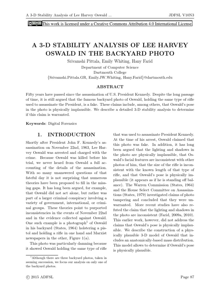 3-D Stability Analysis of Oswald Photo | PDF | Center Of Mass | Lee ...