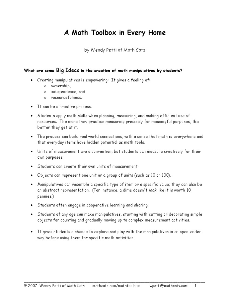 Math Toolbox | PDF | Teaching Mathematics