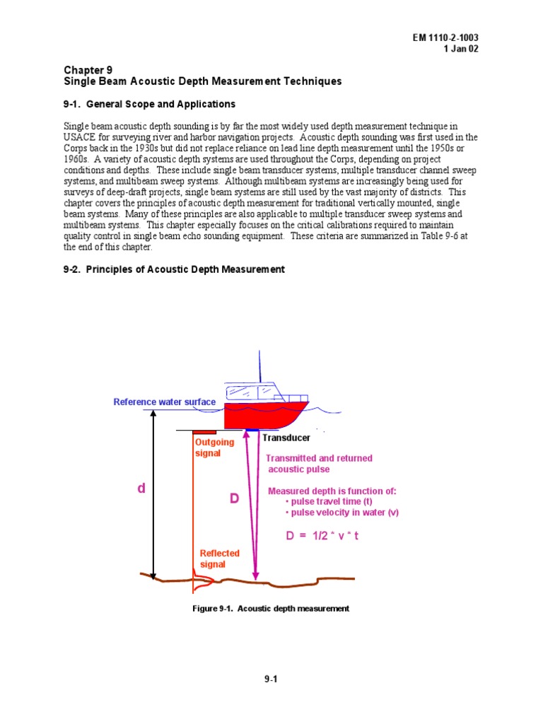 Single Beam Acoustic Depth Measurement | PDF | Acoustics | Tide