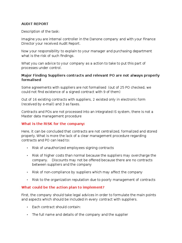 Audit Report Part 1 | PDF | Risk | Economies