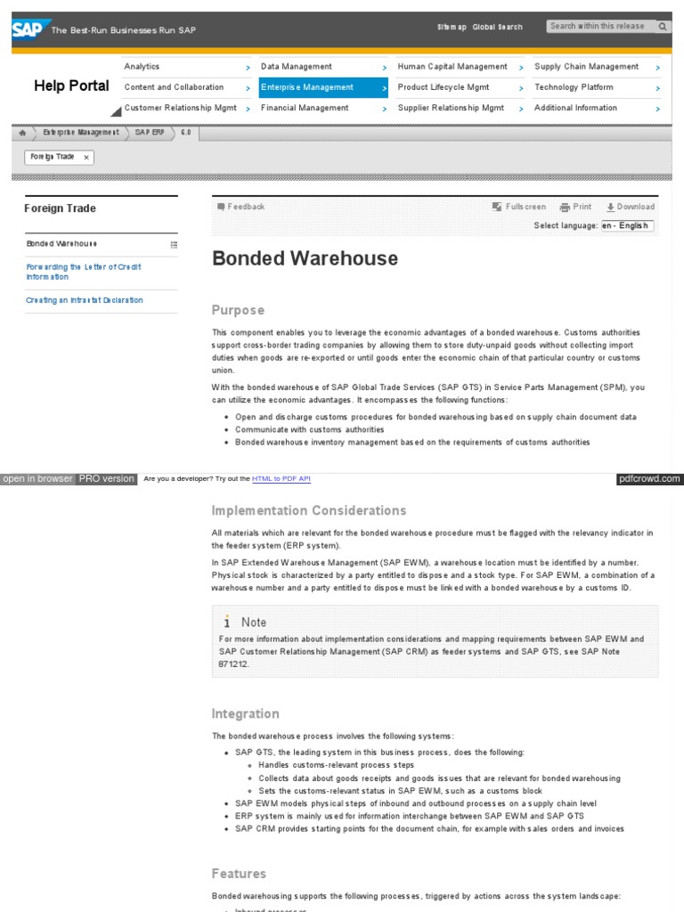 Bonded Warehouse PDF | PDF | Warehouse | Business Process