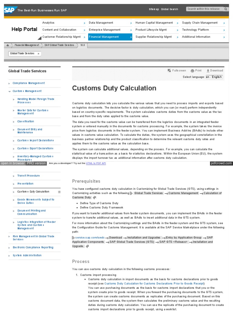 Customs Duty Calculation PDF | PDF | Customs | Component Object Model
