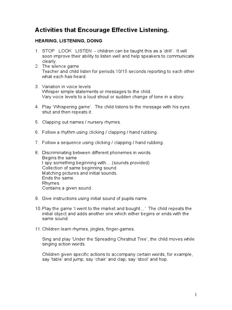 Active Listening Handout | PDF | Language Arts & Discipline