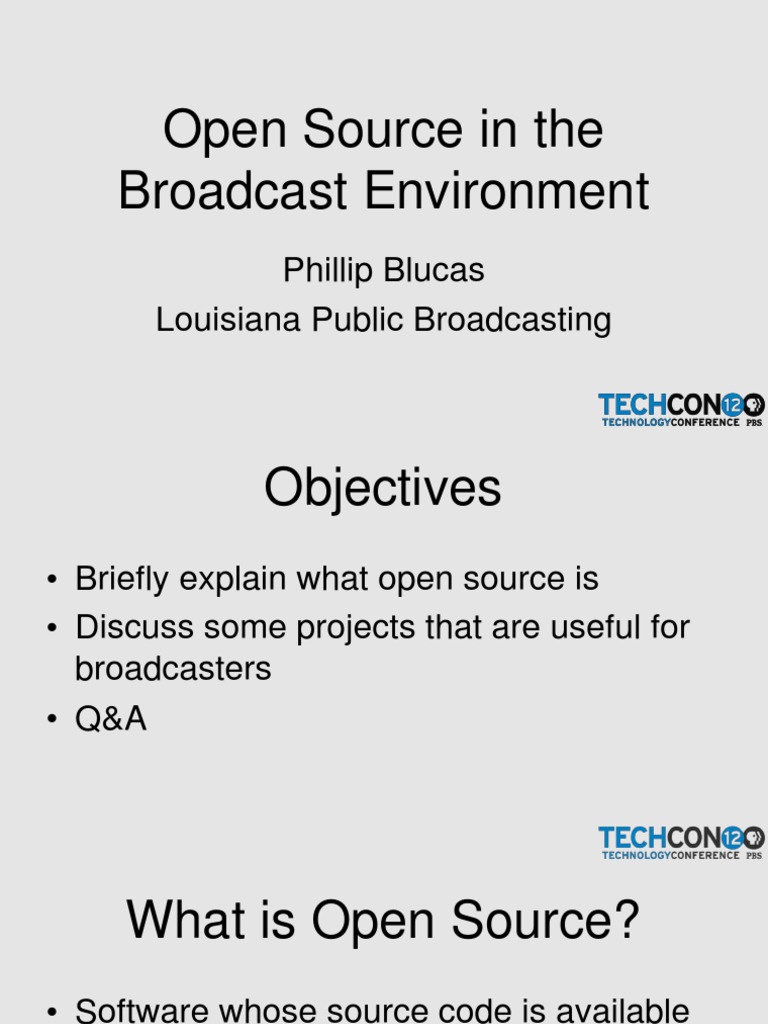 Open Source in The Broadcast Environment | PDF | H.264/Mpeg 4 Avc ...