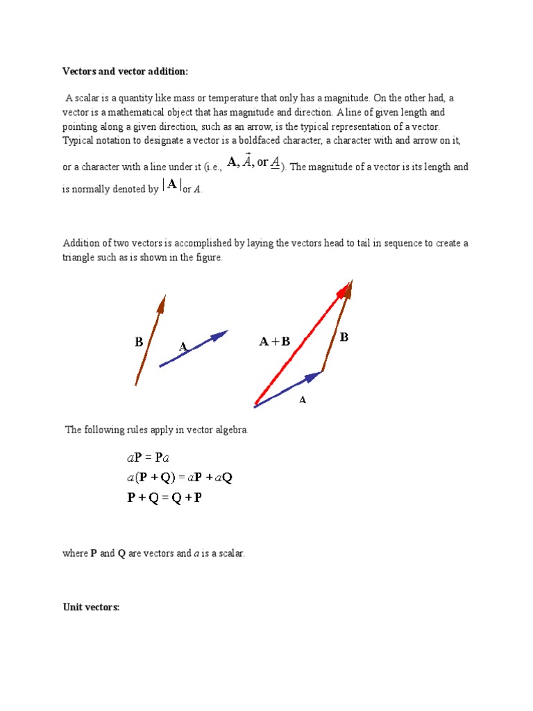 Vectors and Vector Addition | PDF | Euclidean Vector | Field (Physics)