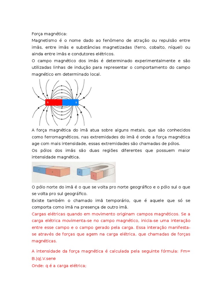 Força Magnética e Centripeta | PDF | Ímã | Magnetismo