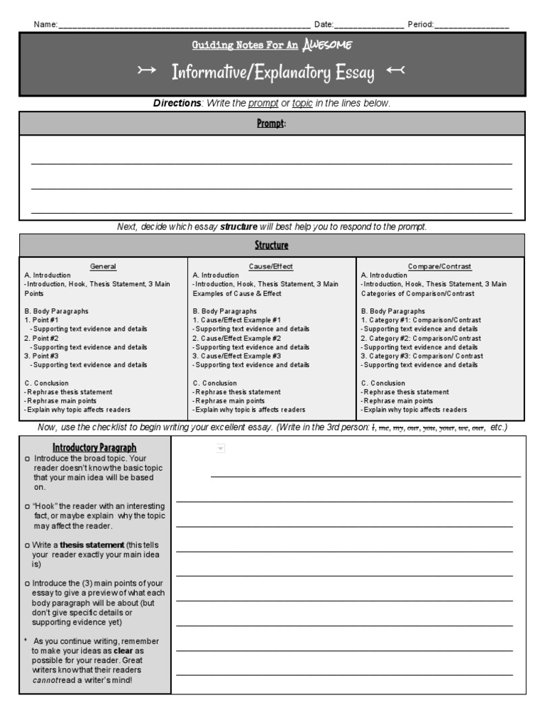 Informative Explanatory Essay Guided Rough Draft Mac | PDF | Essays ...