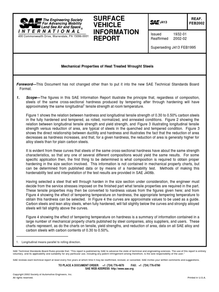 SAE J413 Ingles | PDF | Steel | Strength Of Materials