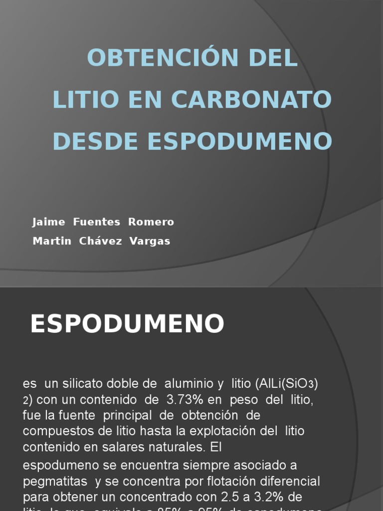 Proceso Del Litio Desde Espomudeno