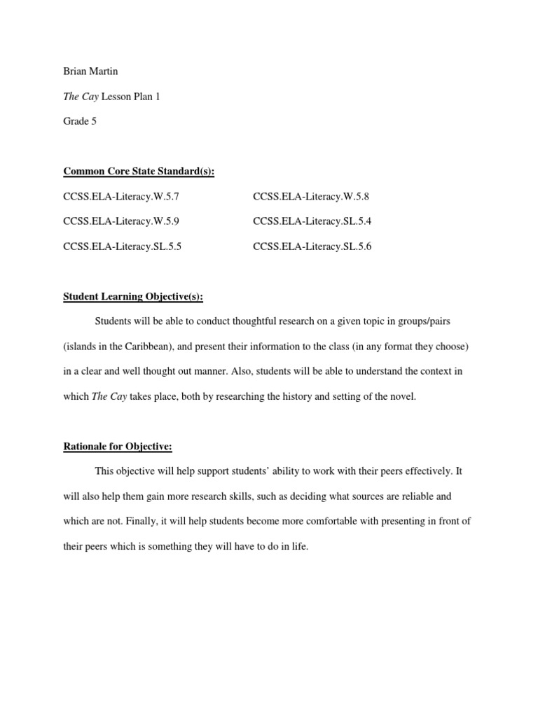 EDT 415 Wiki Literature Lesson Plan 1 | PDF | Educational Assessment | Lesson Plan