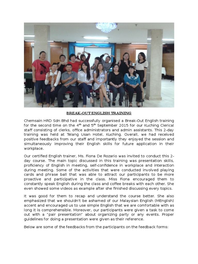 Break-Out English Training for Clerical Staff | PDF