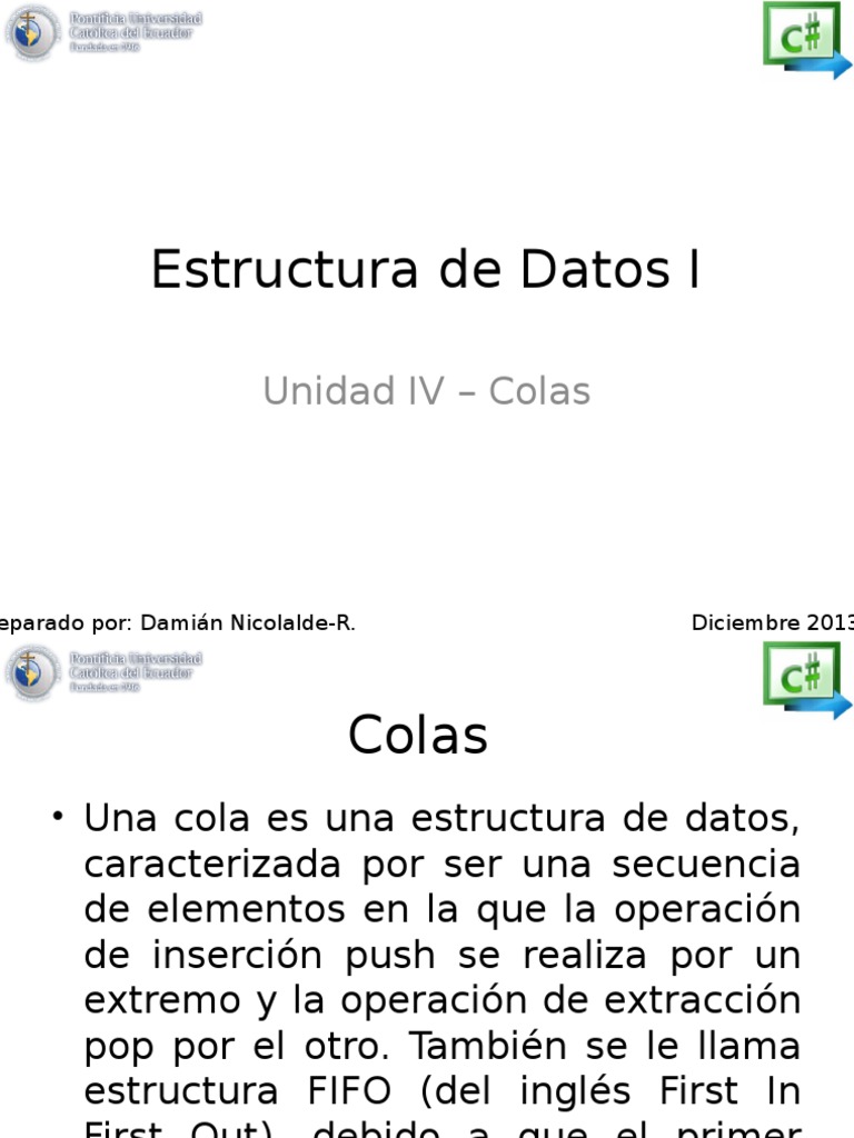 Unidad IV Colas | PDF | Cola (tipo de datos abstractos) | Función ...