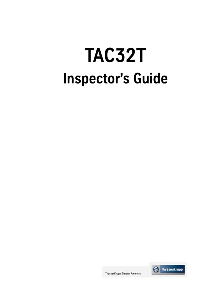 ThyssenkruppTAC32TInspectorGuide 0 | PDF