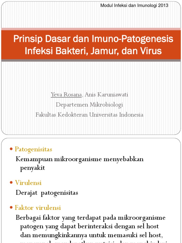 Prinsip Dasar Dan Imuno-Patogenesis Infeksi Bakteri Jamur Virus (DR ...
