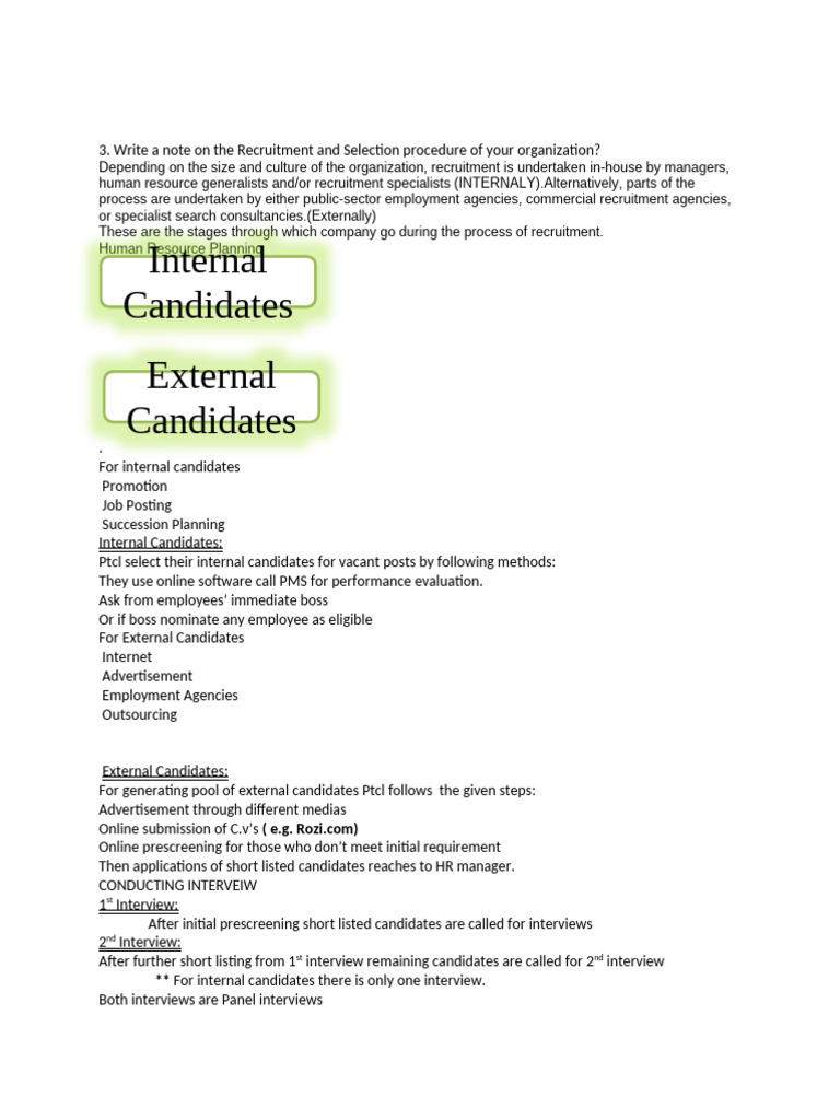 The Stages of The Recruitment Process Include | PDF | Recruitment ...