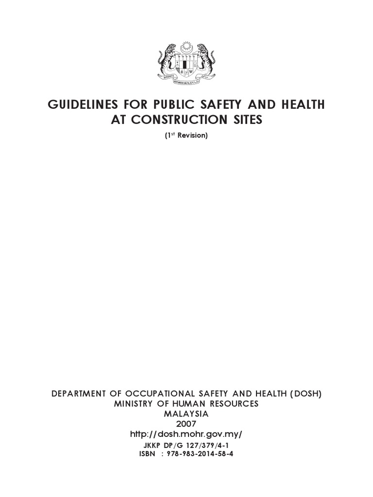 Construction Site Safety Guidelines 2007 | PDF | Occupational Safety ...